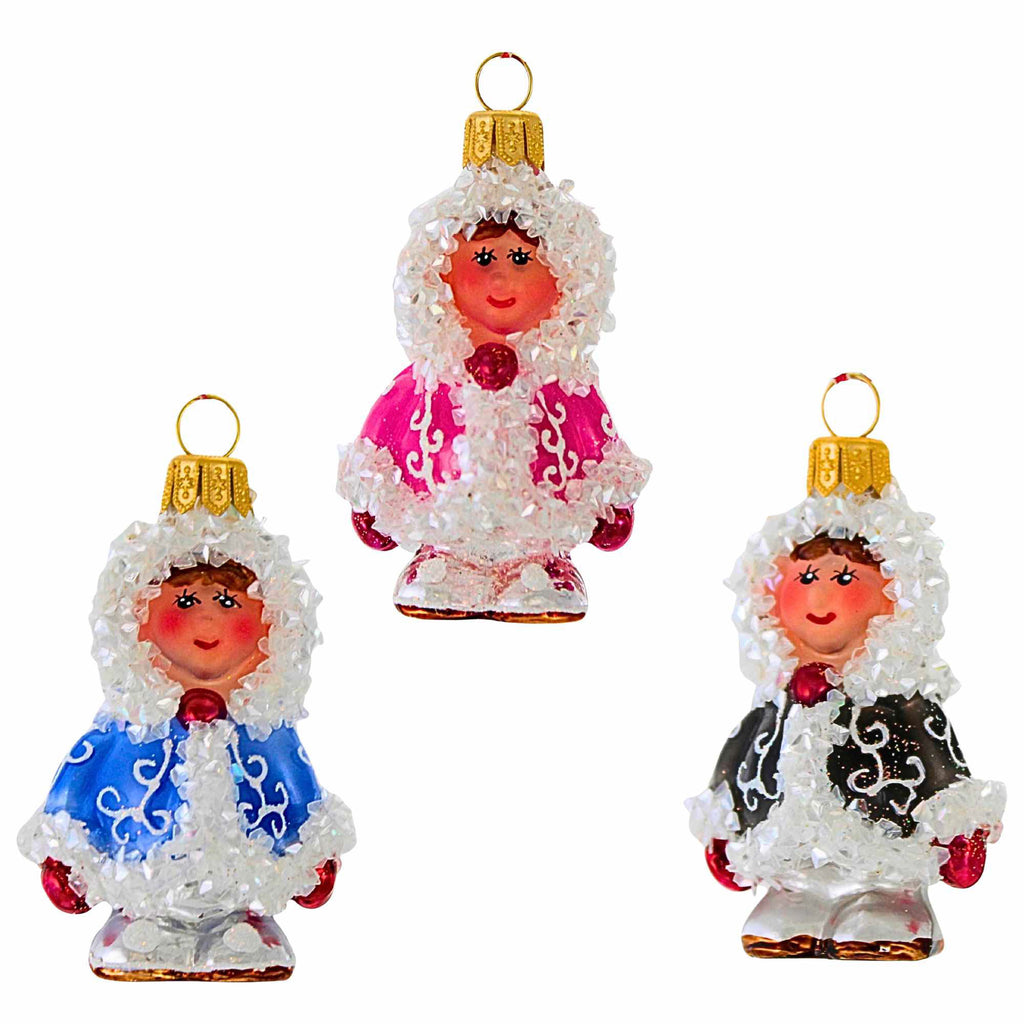 Ornament King 2.75In It's A Small World 3Pc Set, Glass, Mini Eskimo ...