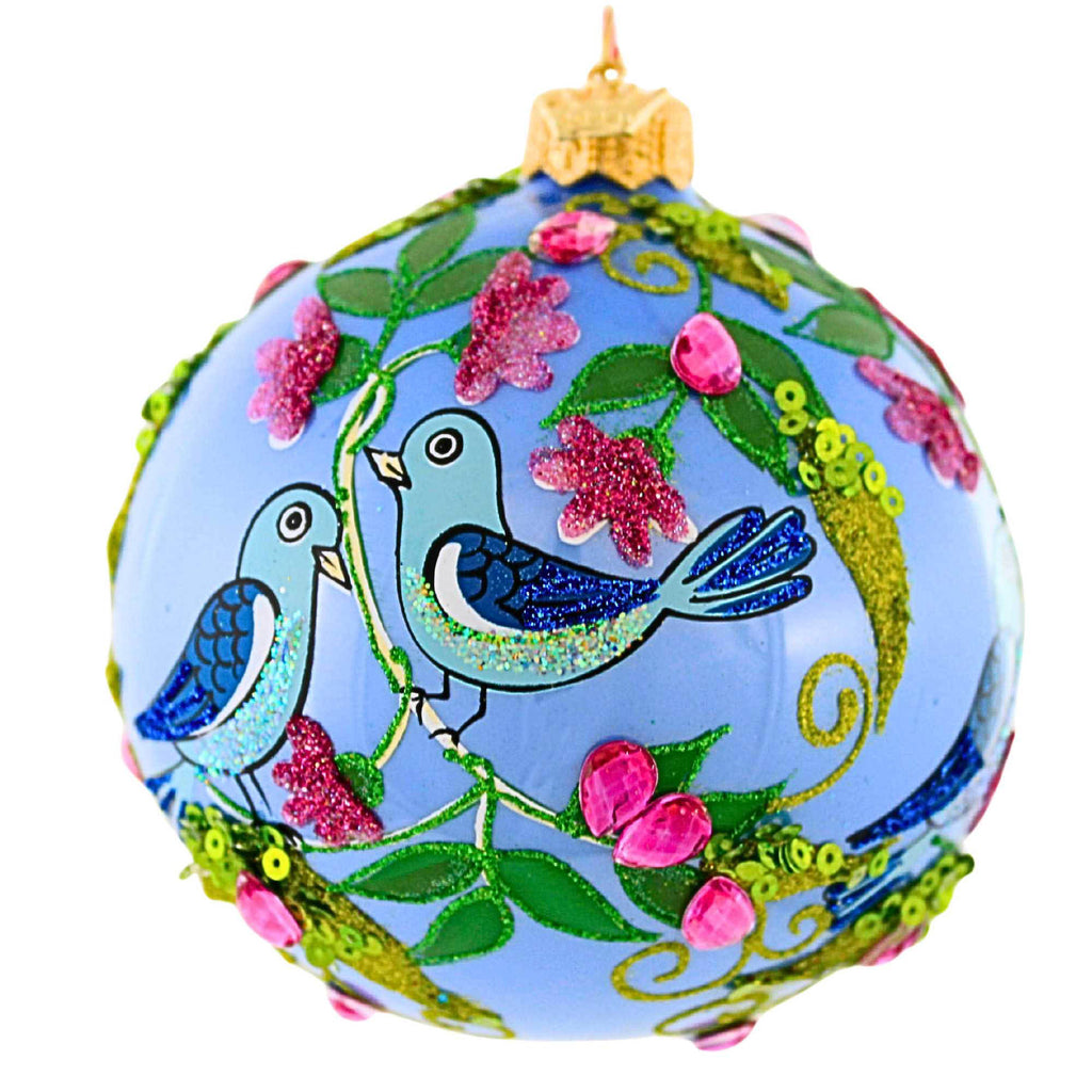 Pre-Order The Ornament King 4.00In Frosty Feathers Blue, Glass, Spring ...