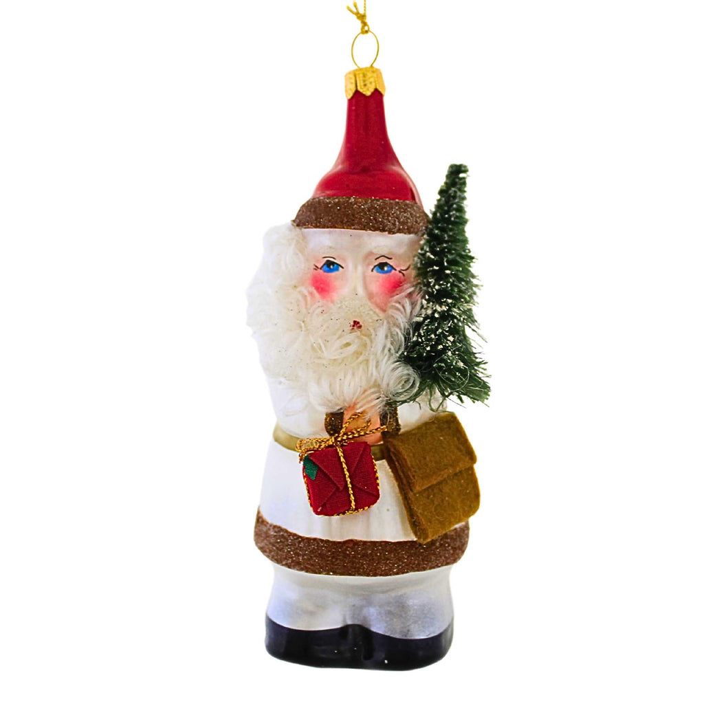 De Carlini Italian Ornaments 5.50In Silver Bells Santa, Glass, Vintage ...