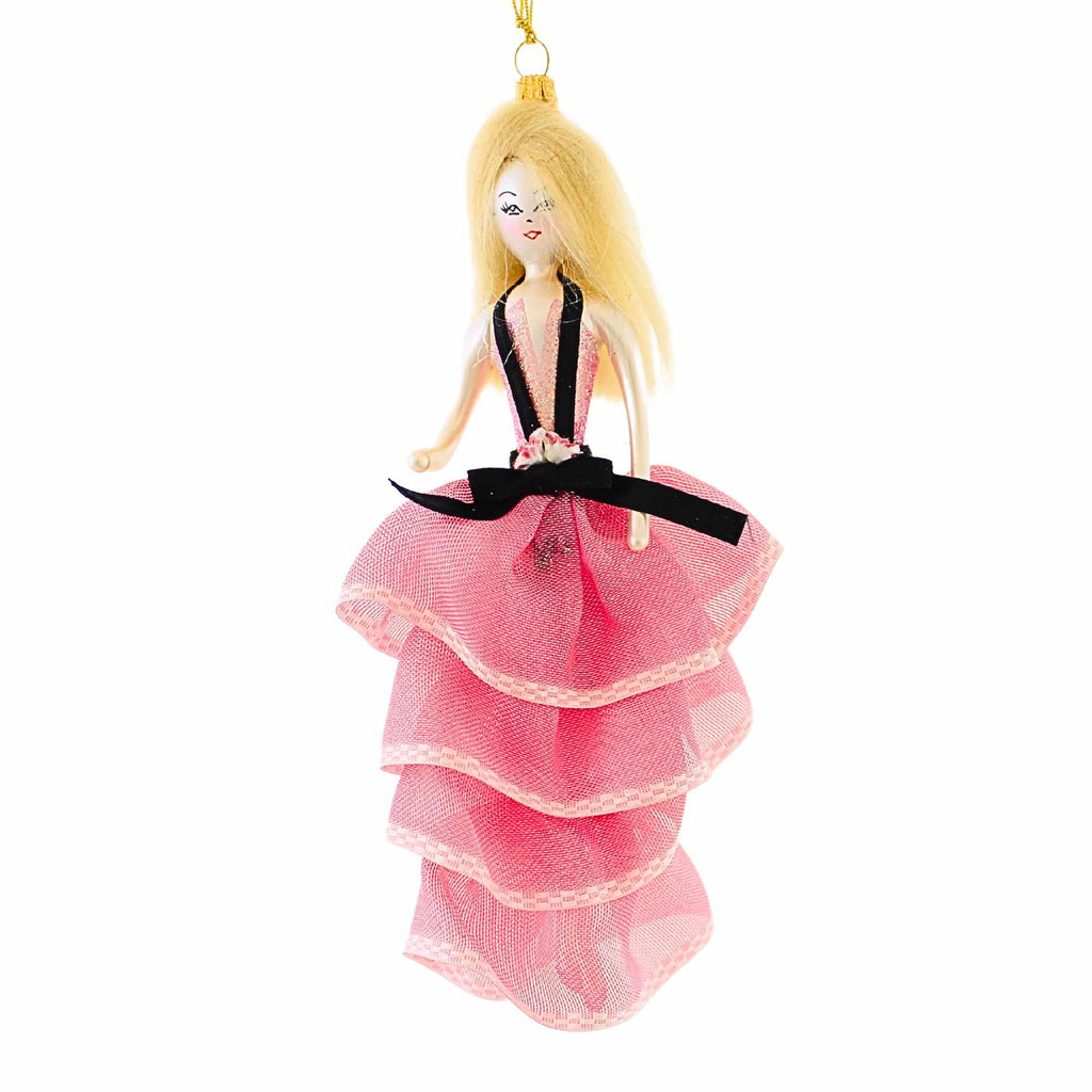 De Carlini Italian Ornaments 7.00In Tickled Pink Princess, Glass ...