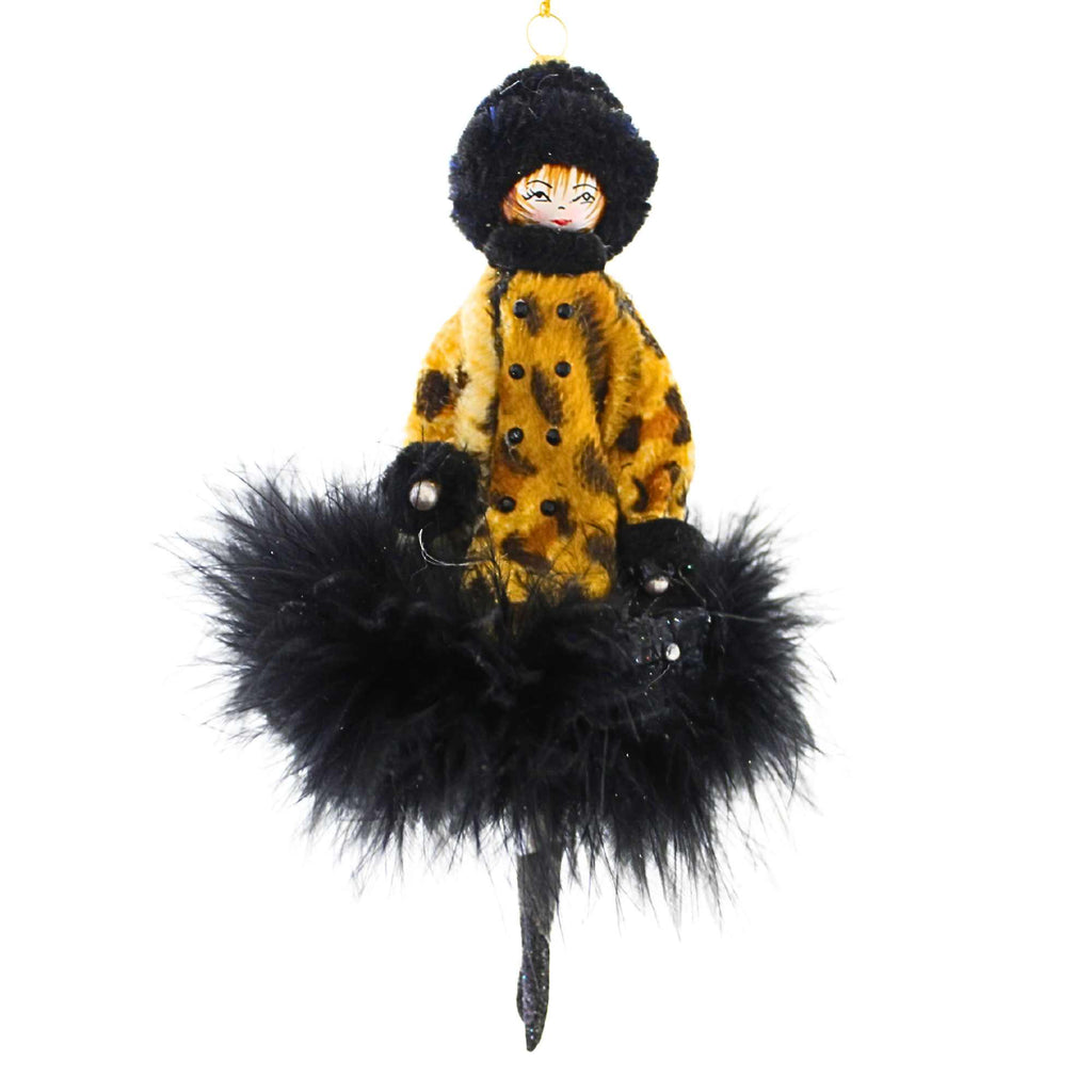 De Carlini Italian Ornaments 7.00In Leona In Leopard, Glass ...