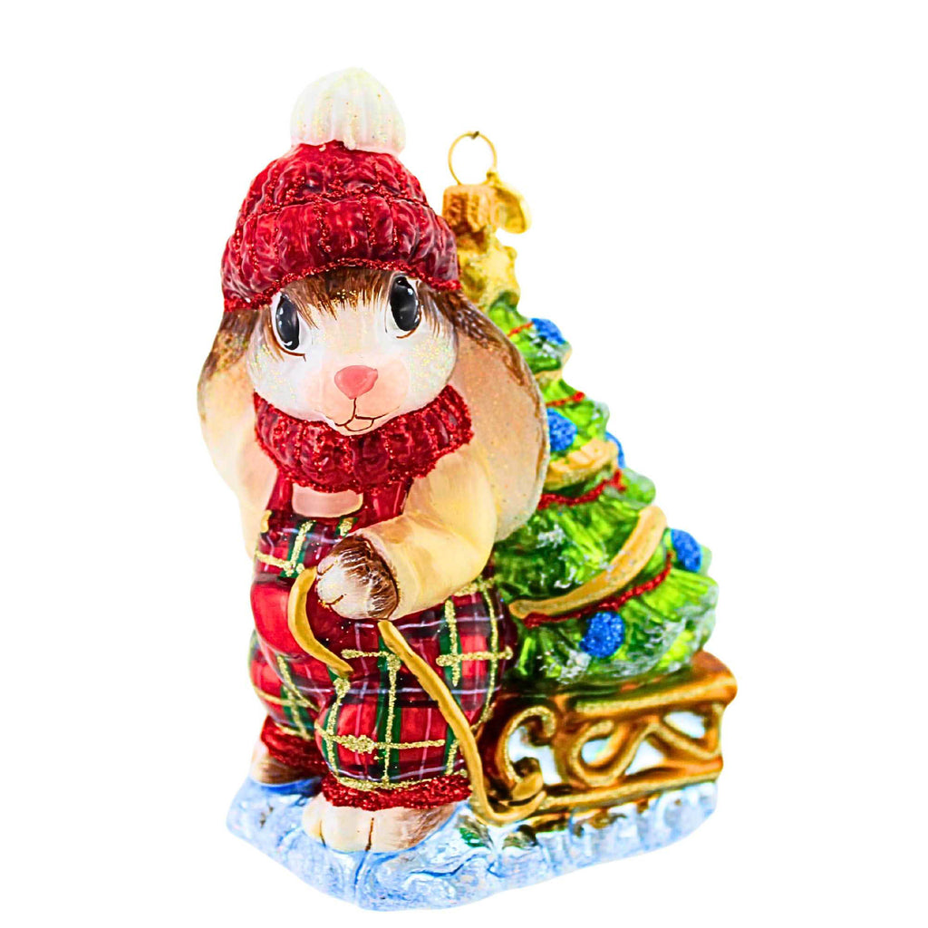 Glitter Lab 5.25In Baby Hare In Tartan Pants, Glass, Animal Rabbit ...