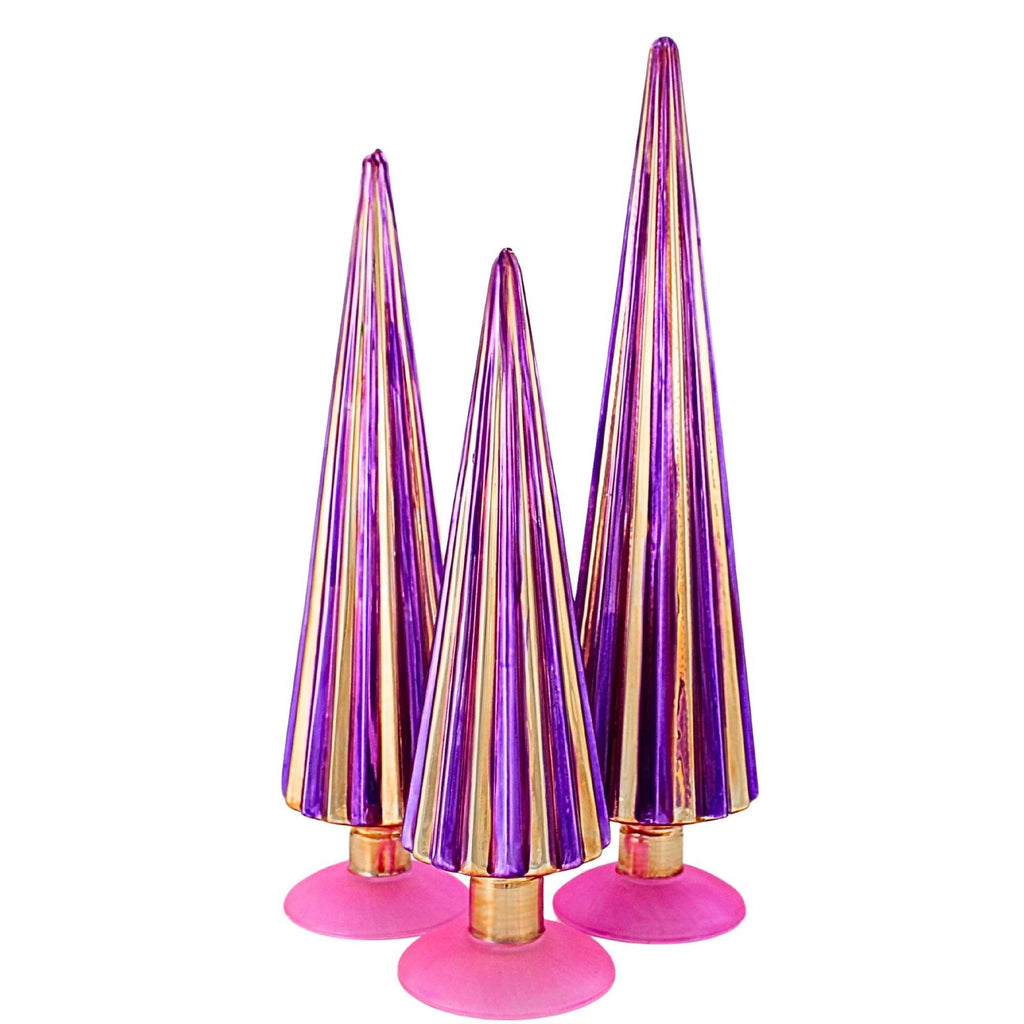 Cody Foster 14.50In Pleated Tree Violet Copper, Glass, Christmas Glass ...