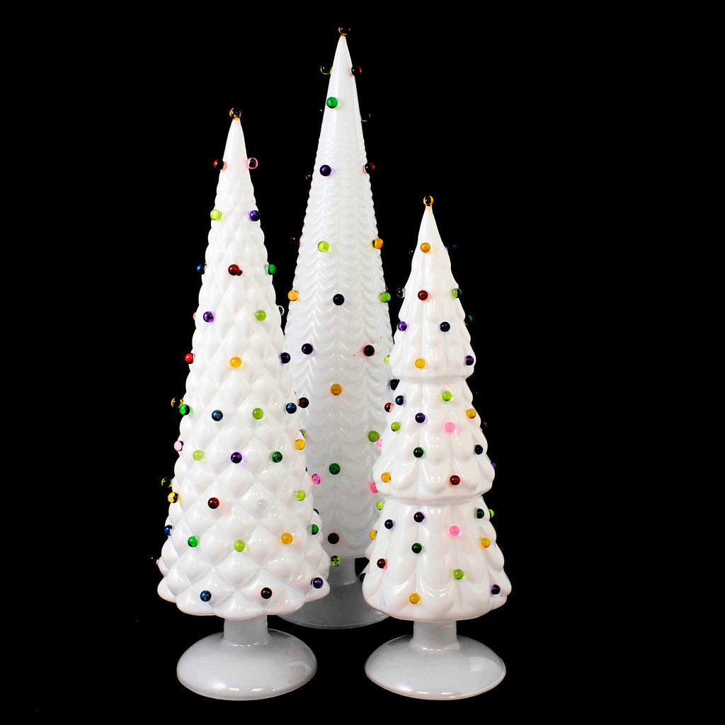 Cody Foster 15.00In Bauble Tree Large White Set, Glass, Holiday Trees ...
