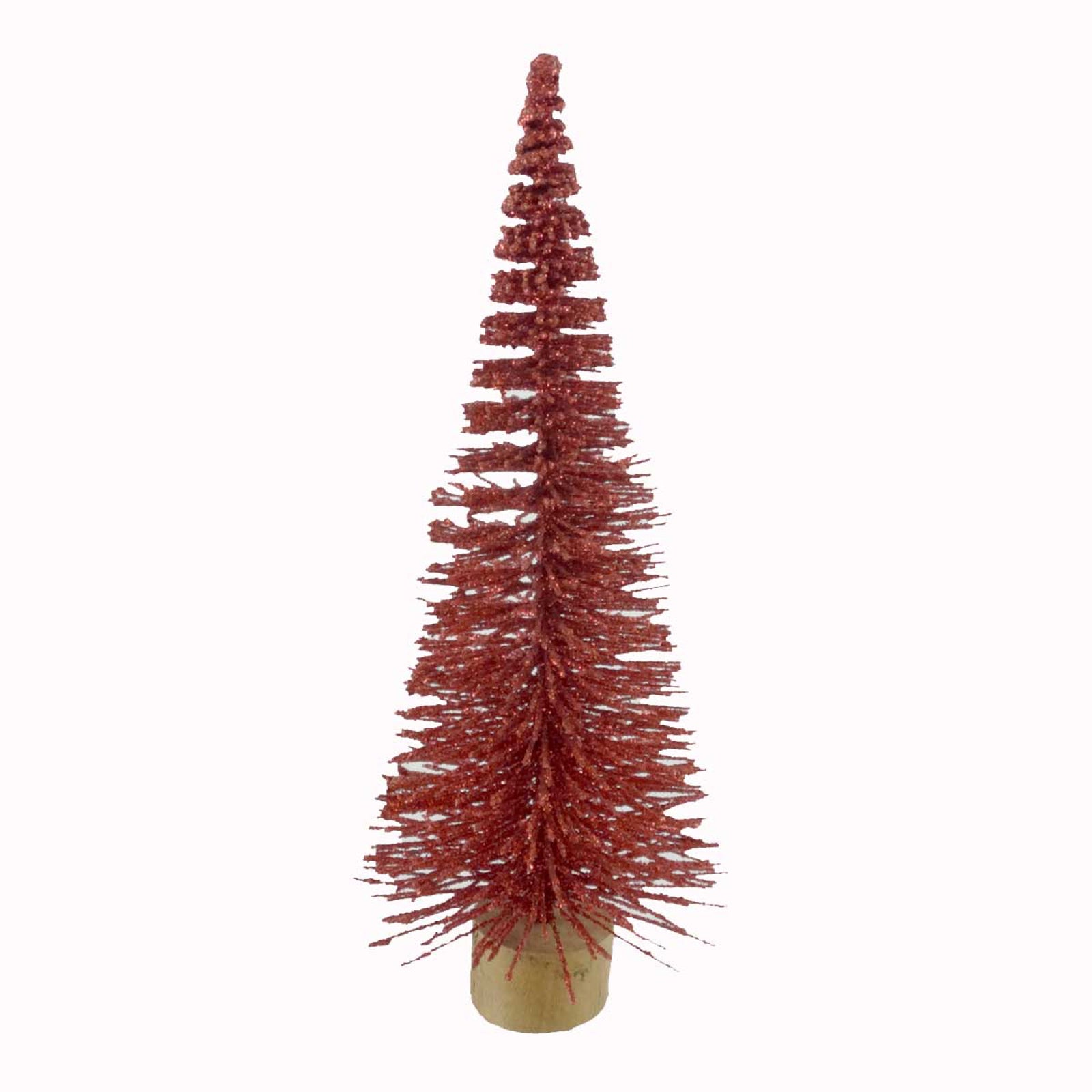 9.00In Red Glitter Table Tree, Sisal & Wood, Decoration Village Display ...