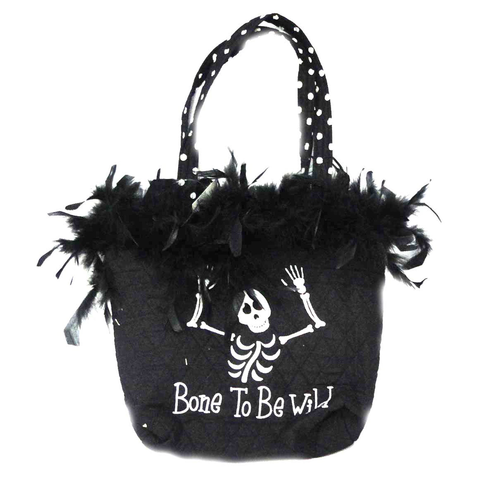 Halloween Bone To Be Wild Tote Fabric Skeleton Handbag Purse 842702243 ...
