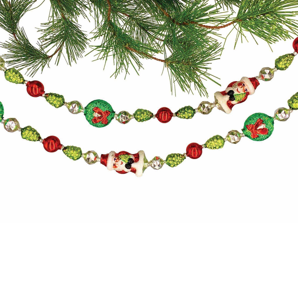 Classic Santa Garland - 1 Glass Garland 72 Inch, Glass - Christmas Tree ...